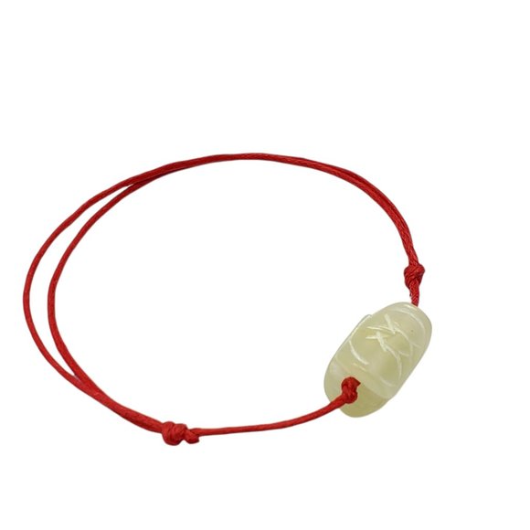 Jewelry | Rare Handcarved Jade Red String Adjustable Bracelet | Poshmark